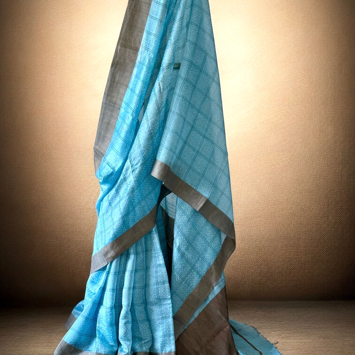 Azure Grace Chanderi Silk Bandhani Saree – Kapaas Katha