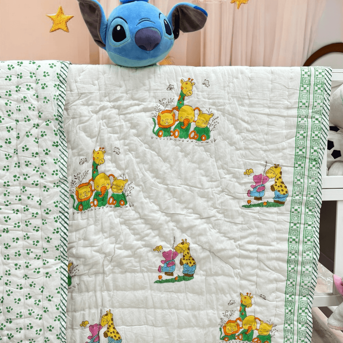 Madagascar Animals Theme Blockprint Kids Quilt – Kapaas Katha